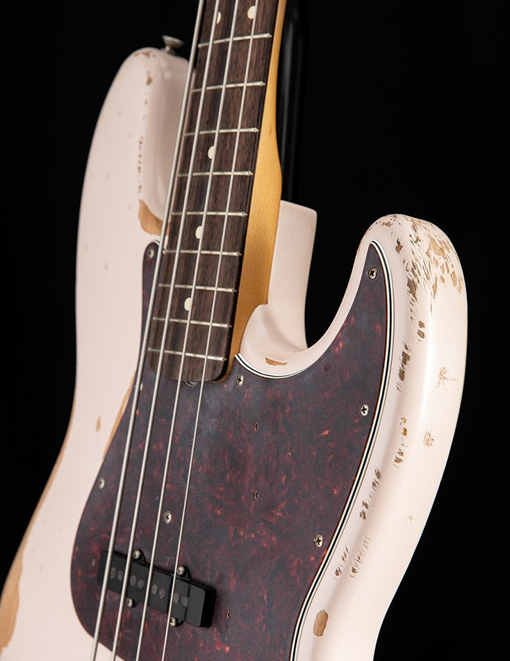 Fender Flea Jazz Bass Roadworn Faded Shell Pink
