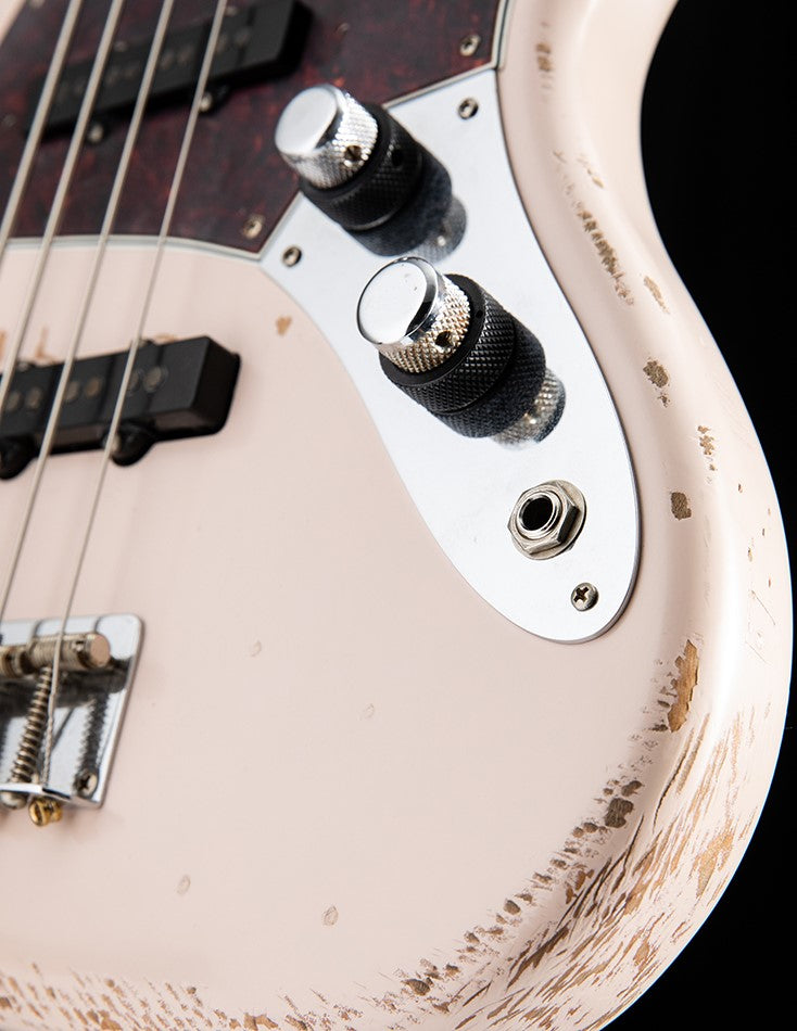 Fender Flea Jazz Bass Roadworn Faded Shell Pink